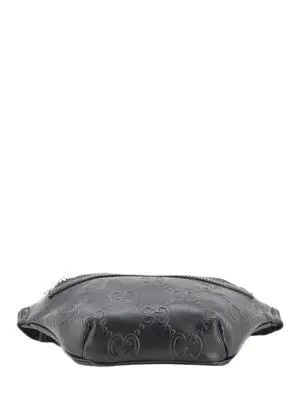 Gucci Gg Embossed Perforated Leather Belt Bag - Black