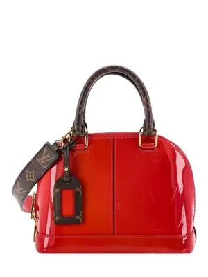 LOUIS VUITTON Alma Handbag Vernis Monogram Canvas Bb Satchel - Red