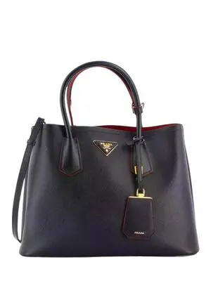 Prada Saffiano Leather Medium Tote Bag - Black