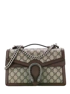 Gucci Dionysus Chain Bag Gg Coated Canvas Small Satchel - Brown