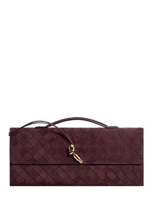 Bottega Veneta Bottega Veneta Suede Intrecciato Clutch With Knot Closure Multicolor