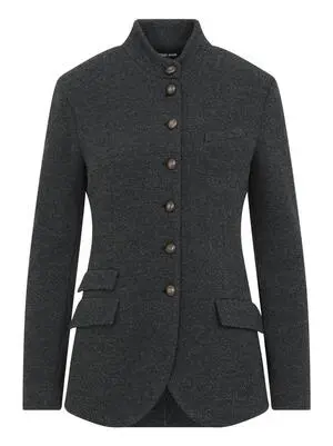 Giorgio Armani Herringbone Wool Blazer - Gray