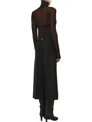 Zimmermann Fine Knit High Neck Top - Black