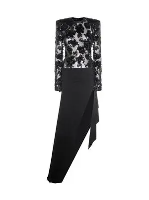 NISSA Evening Dress With Sequined Embellishments - Multicolor