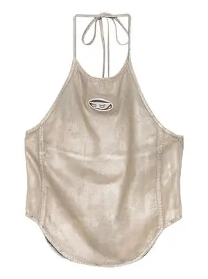 DIESEL® Oval-d Halter Top With Central Logo - Multicolor