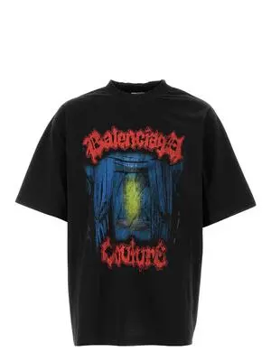 Balenciaga Cotton Oversize T-shirt - Black