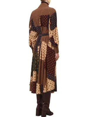Zimmermann Tuck Midi Dress" - Geo Patch Print