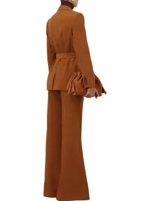 Zimmermann Valiant Wool Belted Blazer - Camel