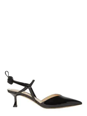 Fendi Very Colibrì Slingback Heels In Patent Calf Leather - Black