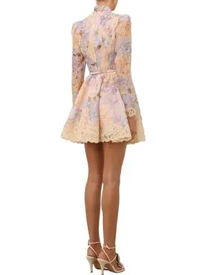 Zimmermann Valiant Panelled Mini Dress - Blue Hydrangea