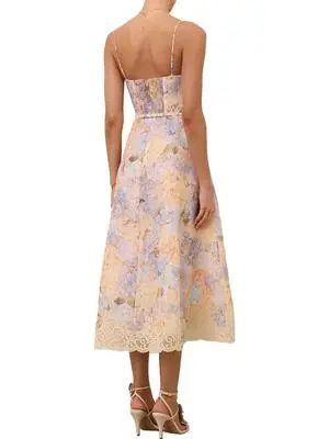 Zimmermann Valiant Tucked Midi Dress - Blue Hydrangea