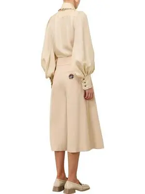 Zimmermann Bow Twill Shirt - Cream