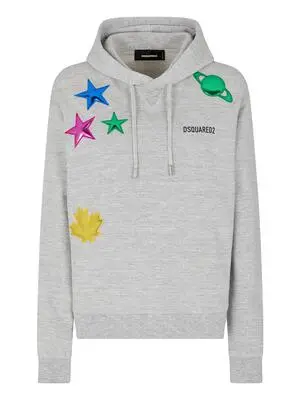 Dsquared2 Embellished Logo Hoodie - Grey