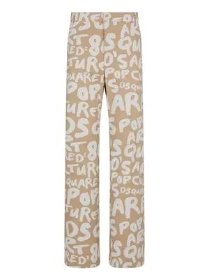 Dsquared2 Pop 80's Roadie Pants With All-over Graphic Print - Black