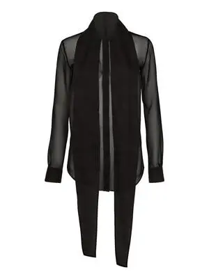 Dsquared2 Silk Chiffon Pussy Bow Shirt - Black
