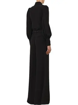 Zimmermann Belted Wide Leg Trouser - Black