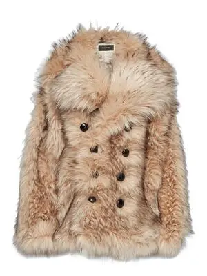 Dsquared2 Maxi Faux Fur Wolf Coat - Fantasy