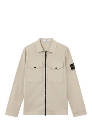 Stone Island 1200010 Zipup With Chest Pockets Overshirt Sand