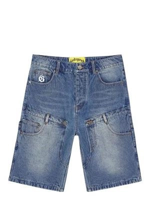 GODSPEED Twin Panel Denim Shorts - Blue