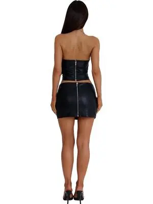 OUTCAST Althena Halter Neck Corset Top - Black