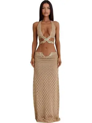 OUTCAST Josephine Maxi Skirt - Gold