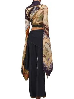 Zimmermann Valiant Draped Denim Flare - Night Sky