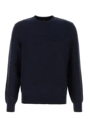 Brioni Pure Cashmere Ribbed Crewneck Sweater - Blue