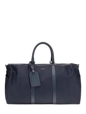 Kiton Leather-trim Travel Duffle Bag - Blue
