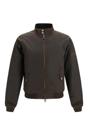 BARBOUR INTERNATIONAL Waxed Cotton Bomber Jacket - Green