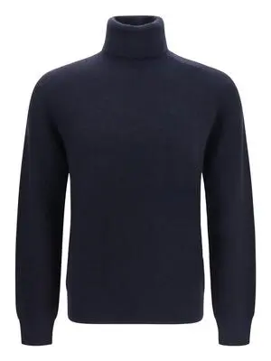 Brioni Wool And Cashmere Turtleneck Sweater - Blue