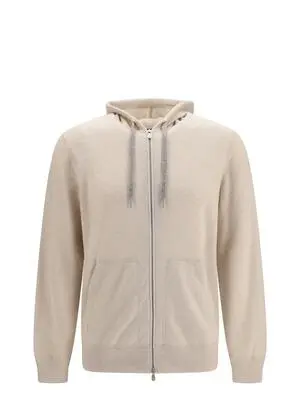 Brunello Cucinelli Cashmere Zip-up Hoodie - Beige