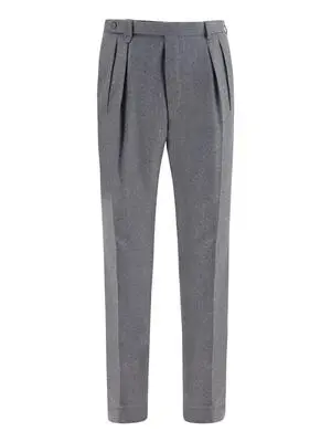 Brioni Elba Pants In Silk, Cashmere And Linen - Grey