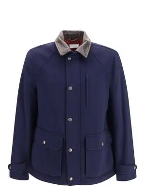 BRUNELLO CUCINELLI Virgin Wool Jacket With Nappa Inserts