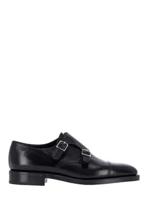 John Lobb William Monk Strap Shoes - Black