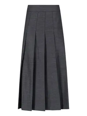 RÓHE Maxi Skirt In Virgin Wool - Gray