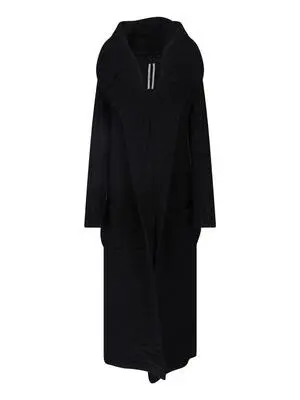 Rick Owens Long Cashmere Sweater With Shawl Lapels - Black