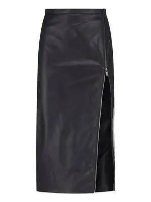 Gucci GUCCI Lambskin Midi Skirt Black