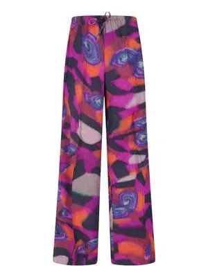 Dries Van Noten Wide Leg Printed Viscose Pants - Multi