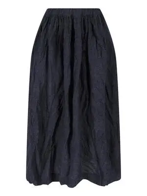 DANIELA GREGIS Midi Wool Gathered Skirt - Gray