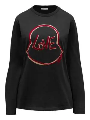 Moncler Long Sleeve T-shirt With Graphic Print - Black