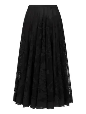 Dior Mid-length Lace Flared Skirt - Black