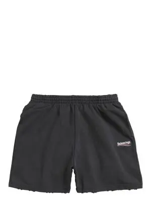 Balenciaga Political Campaign Sweat Shorts - Black