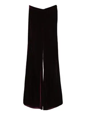 FORTE_FORTE Velvet Wide-leg Pants - Red
