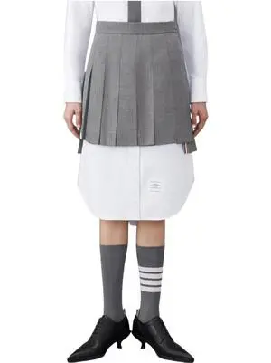 Thom Browne Pleated Mini Skirt - Medium Gray
