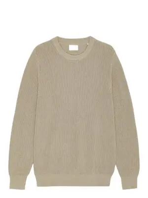LES DEUX Ribbed Knit Crew Neck Sweater - Nude