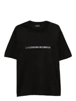 Emporio Armani Logo-print Short-sleeve T-shirt - Black