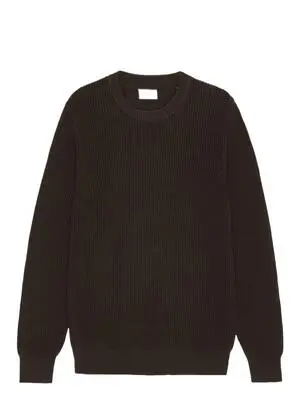 LES DEUX Ribbed-knit Crew-neck Sweater - Brown