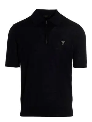 Prada Knitted Polo Shirt - Blue
