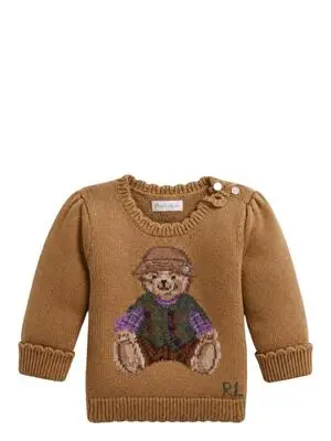 Ralph Lauren Polo Bear Pattern Knitted Pullover - Brown