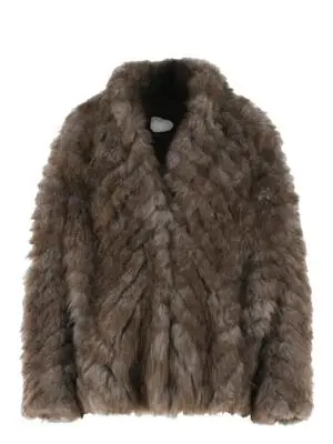 Simonette Ravizza Fur Lapel Jacket - Brown